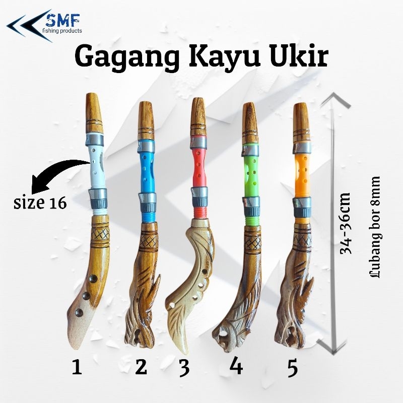 KAYU Carved Wooden Handle + Reel seat acrylic odps 16 / custom fishing ...