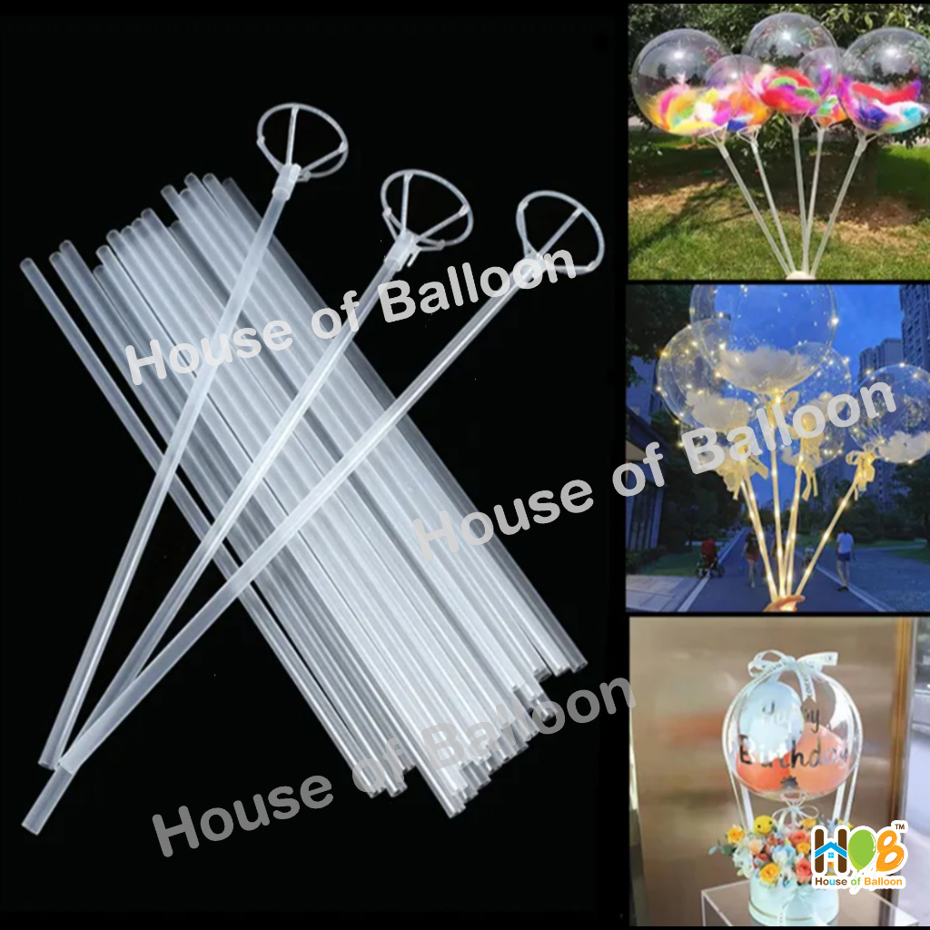Bobo PVC Balloon cup Stick / Clear Foil 70cm (stick+cup only) | Shopee ...