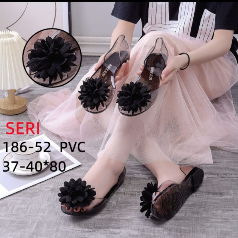 Alina Lotus Flower Motif Transparent Clear Glass Flatshoes 186-52 ...