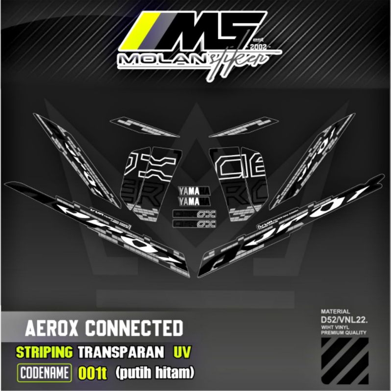 Decal Sticker Striping Transparent Variations Uv Aerox 155 Connected ...