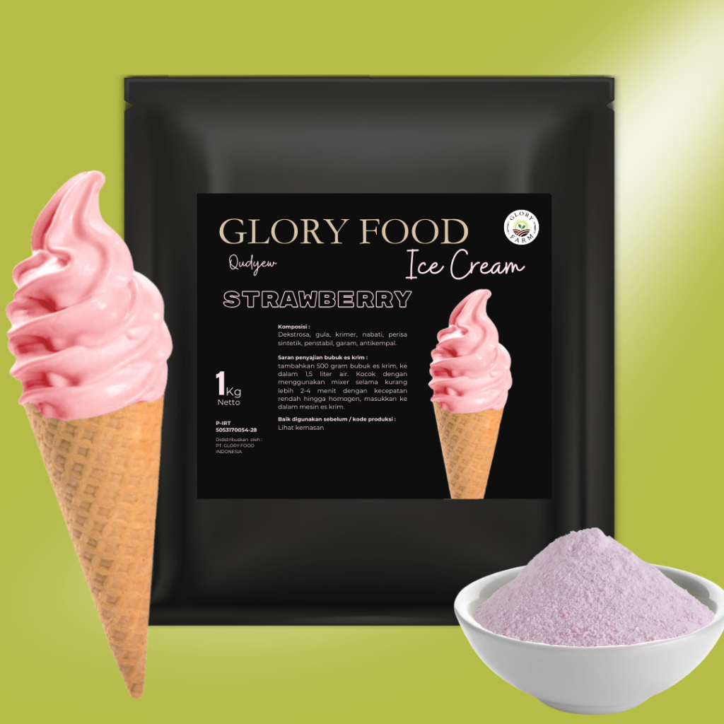 Soft Ice Cream - Strawberry Ice Cream Powder - Ice Cream Powder 1kg ...