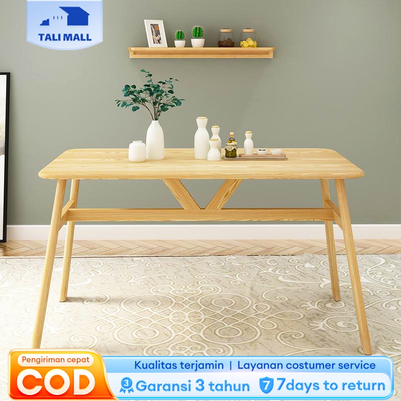 KAYU Bamboo Minimalist wooden dining table 140CM solid wood table Study ...