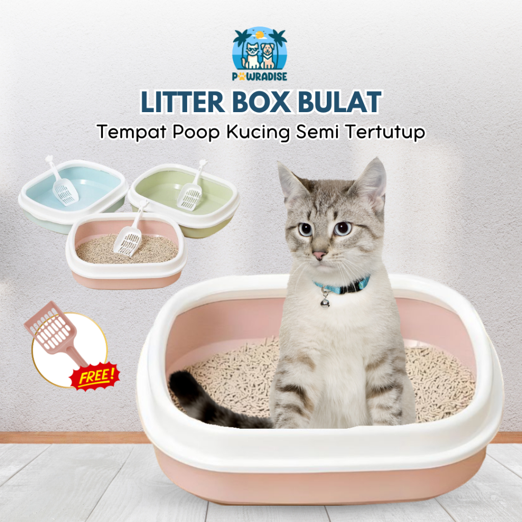 Round Cat Litter Box - Cat Sandbox Cat Toilet Place - Cats Free Shovel ...