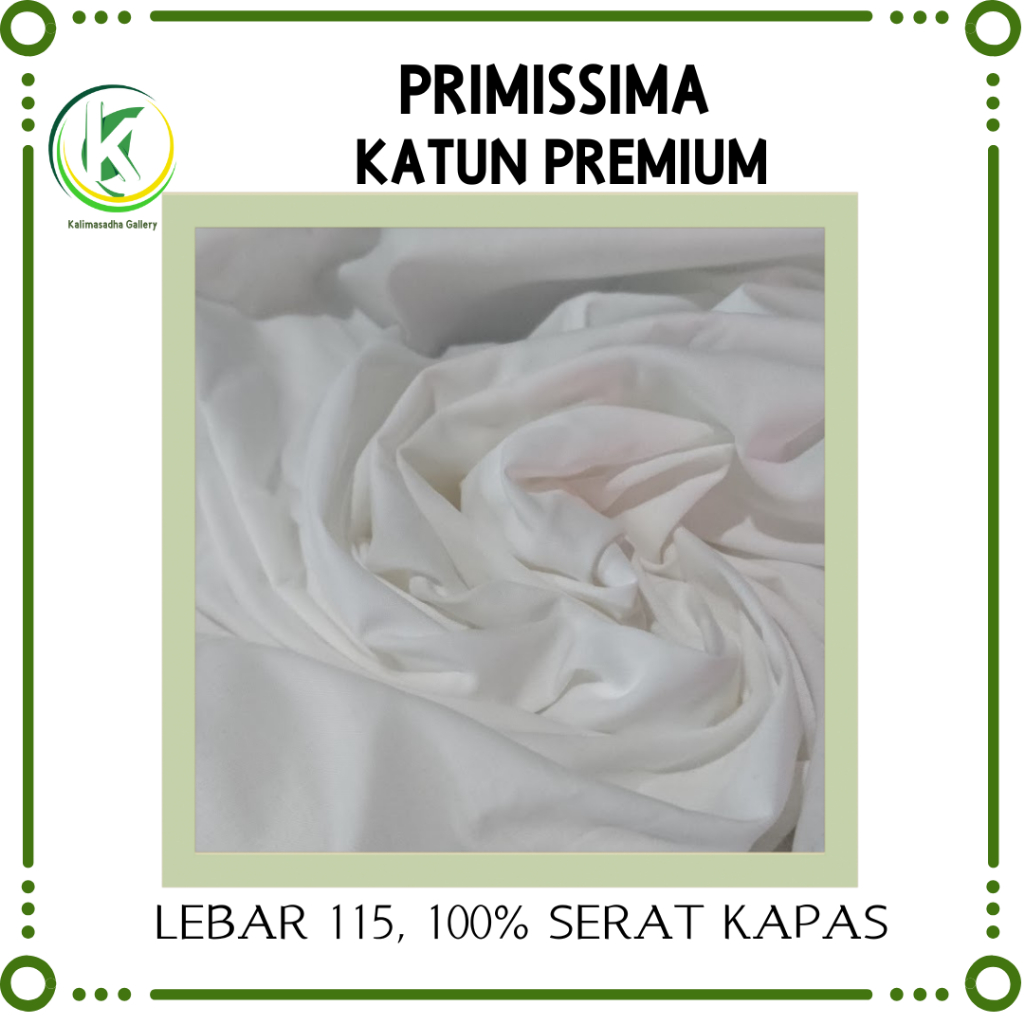 KATUN PUTIH Natural FIBER FABRIC WHITE COTTON PRIMISIMA PREMIUM FINE ...
