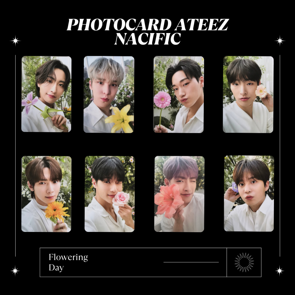 Photocard Official Ateez Nacific Event Flower Pc Ateez San WooyoungSe oghwa Mingi Yunho ...