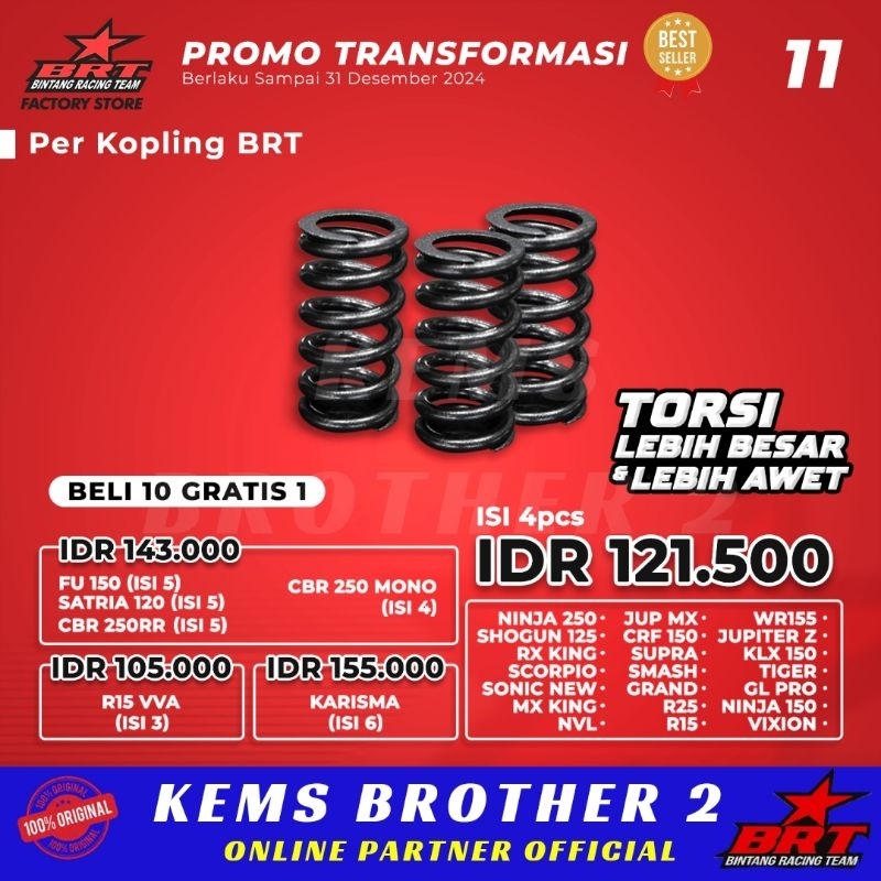 Super BRT CLUTCH SPRING ALL TYPES OF ORIGINAL BRT MOTORCYCLES | Shopee Malaysia
