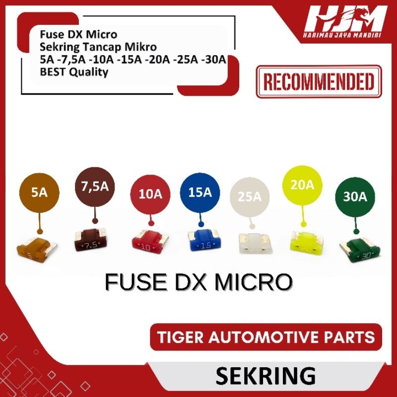 Fuse DX Micro - Micro Plug Plug Fuse 5A 7,5A 10A 15A 20A 25A 30A ...
