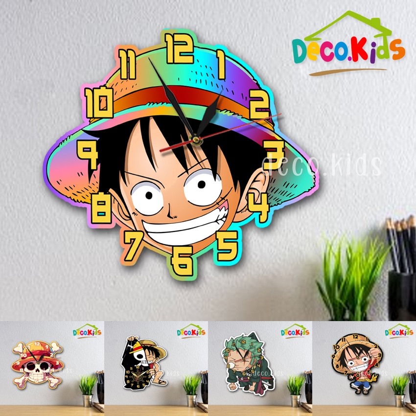 Deco.Kids One Piece Luffy d Monkey Anime Character Wall Clock | Shopee ...