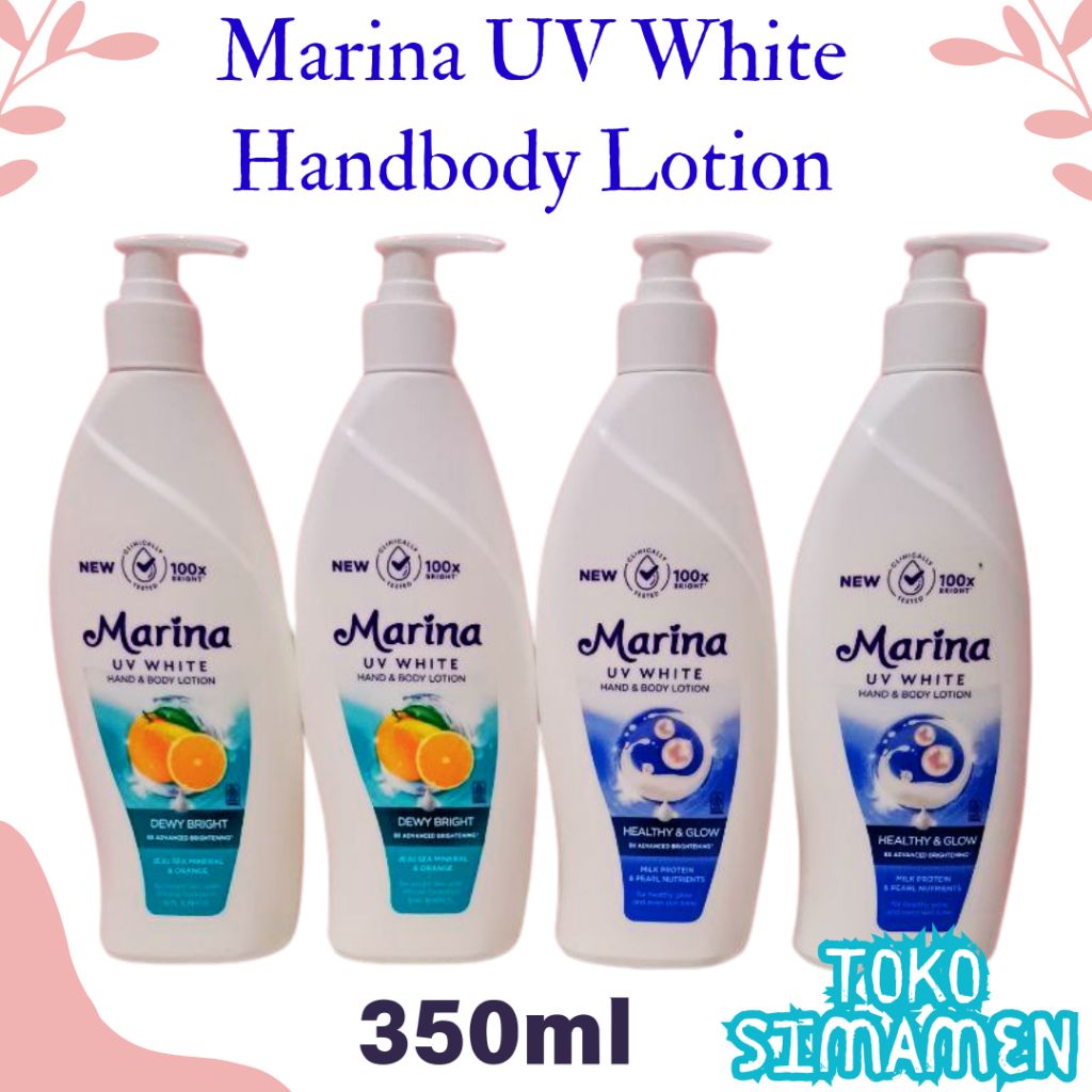 Marina body lotion 350ml UV white | Marina hand body lotion 350ml blue ...
