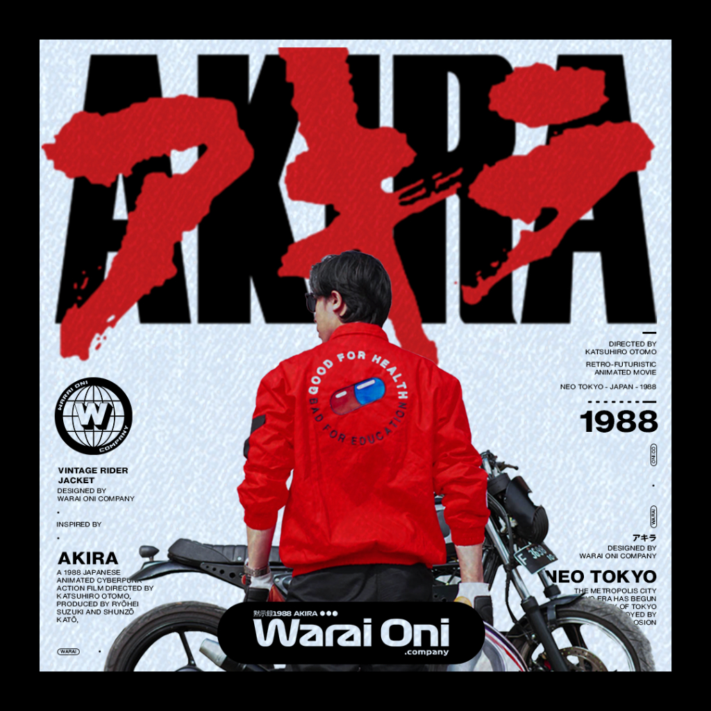 Akira 1988 RED VINTAGE RIDER JACKET - WARAI ONI | Shopee Malaysia