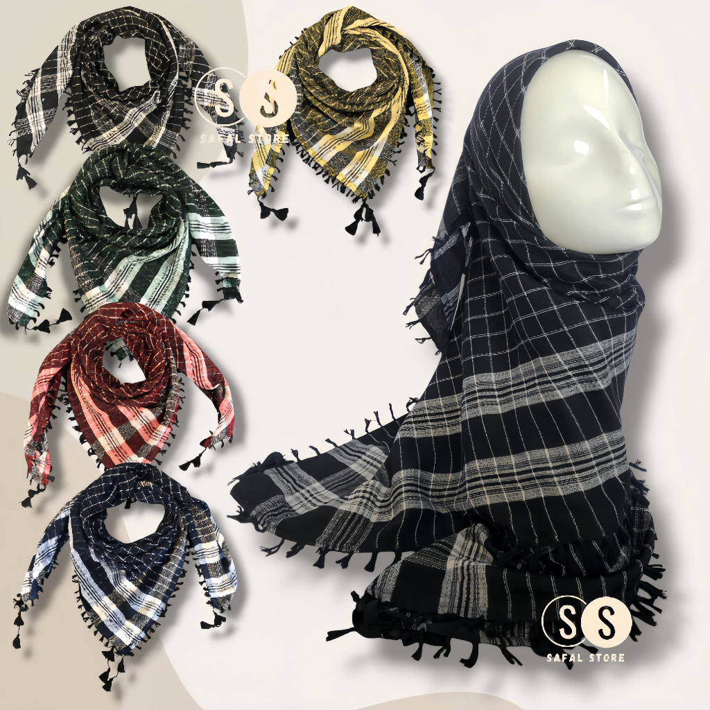 Turban Hijab Checkered Motif Malay Hijab Viral Motif | Shopee Malaysia