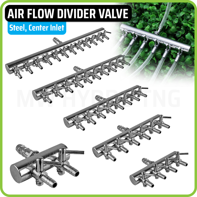 Air Flow Divider Valve Stainless, Center Inlet | Nickel Faucet Branch ...