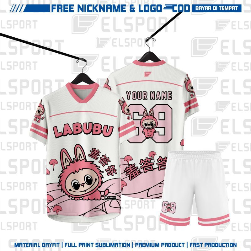 Labubu Chest White Jersey, Free to Put Name and Back Number | Shopee ...