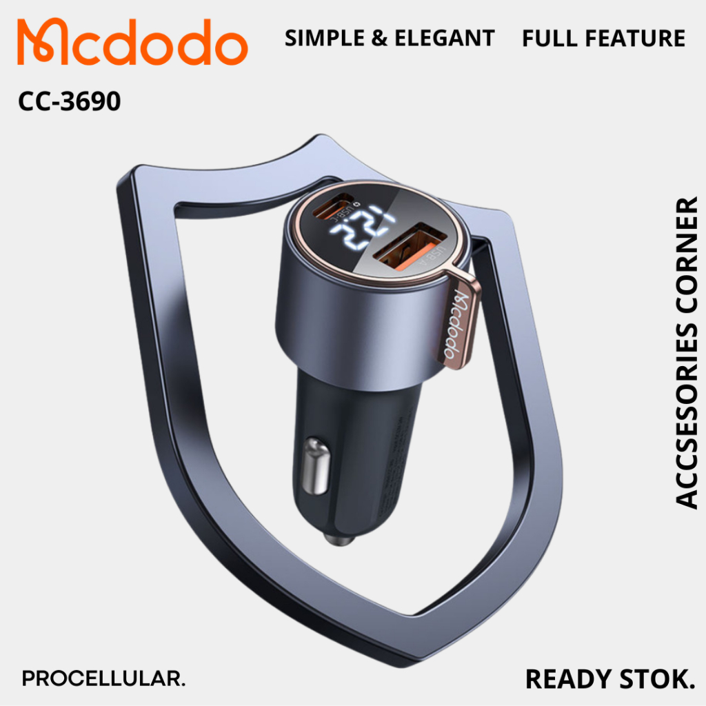 Mcdodo Car Charger Fast Charging 75W USB A Type C CC-3690 | Shopee Malaysia