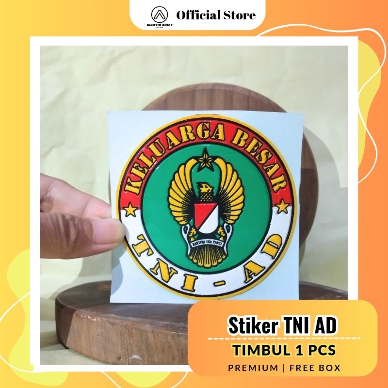 Alfatih Army TNI AD Sticker TN02 Round Embossed 6x6 cm 1 PCS Motorcycle ...