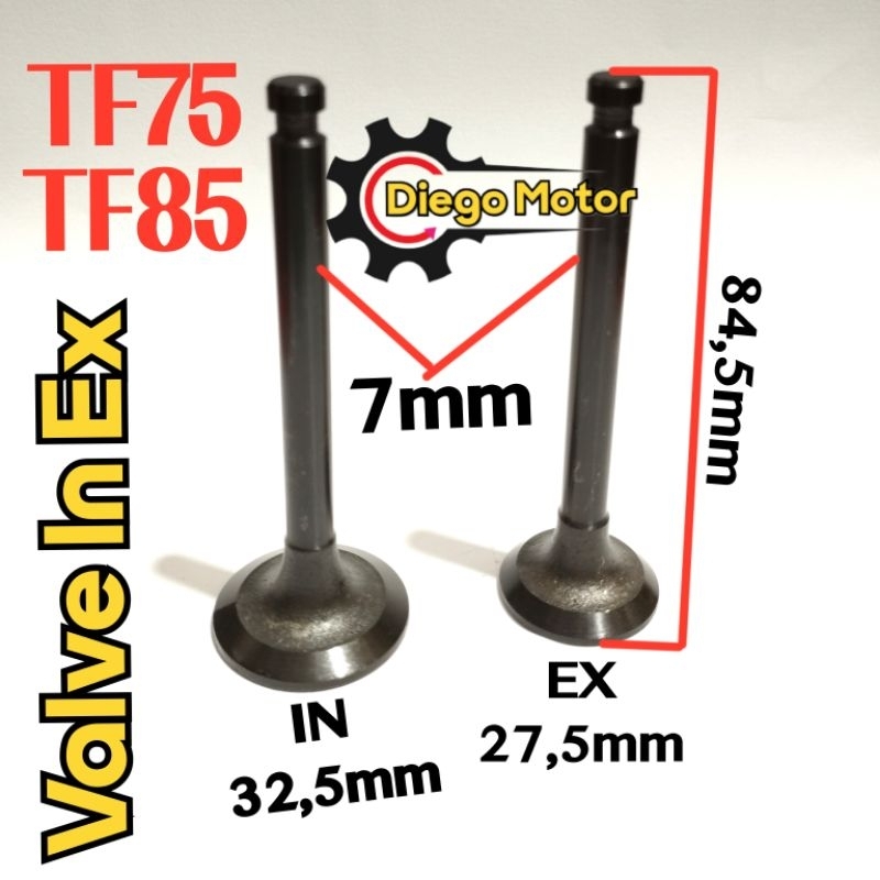 MESIN Tf75 TF85 Valve In Ex Valve Set Yanmar Diesel Engine | Shopee ...