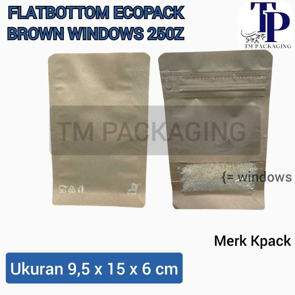 Flatbotom ECOPACK BROWN WINDOWS 250Z PACKAGING | Shopee Malaysia
