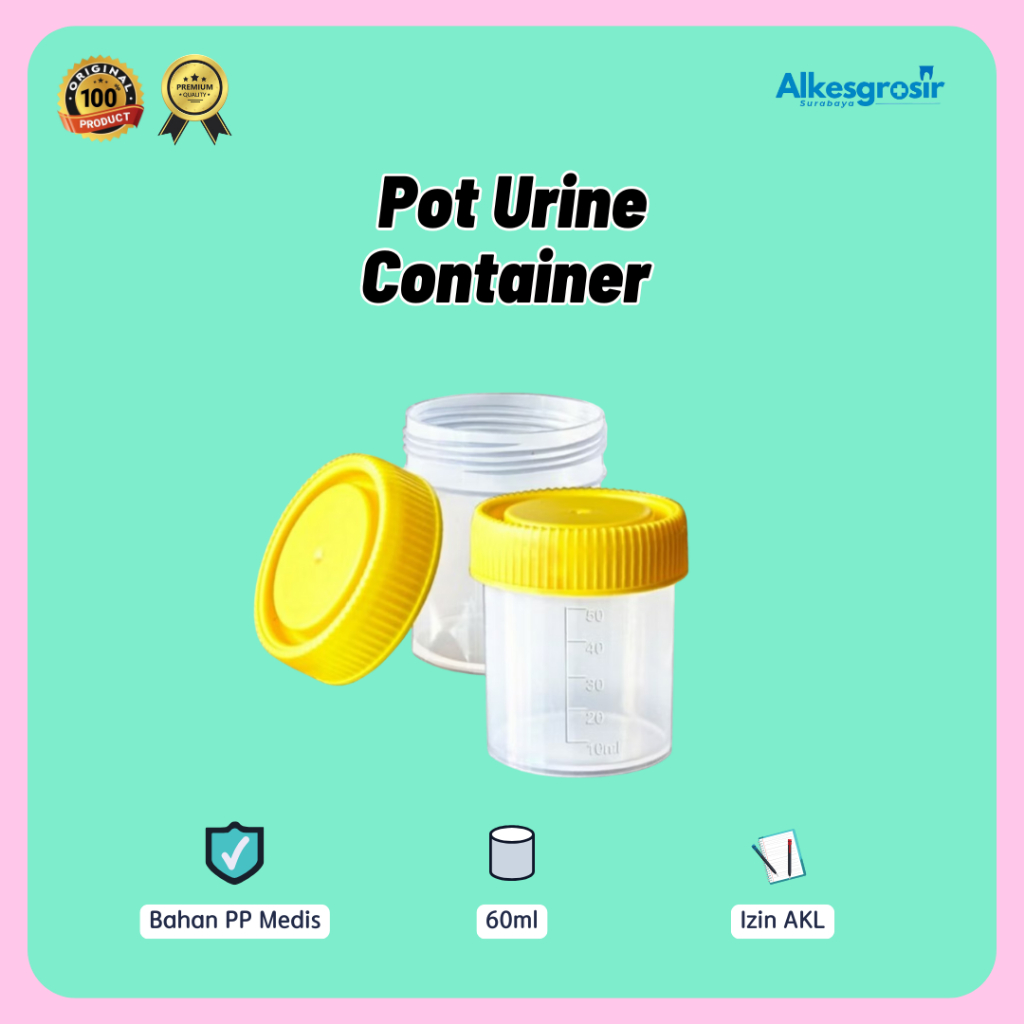 Onemed AKL Permit Container Urine Pot Urine Container Lid Yellow Non ...