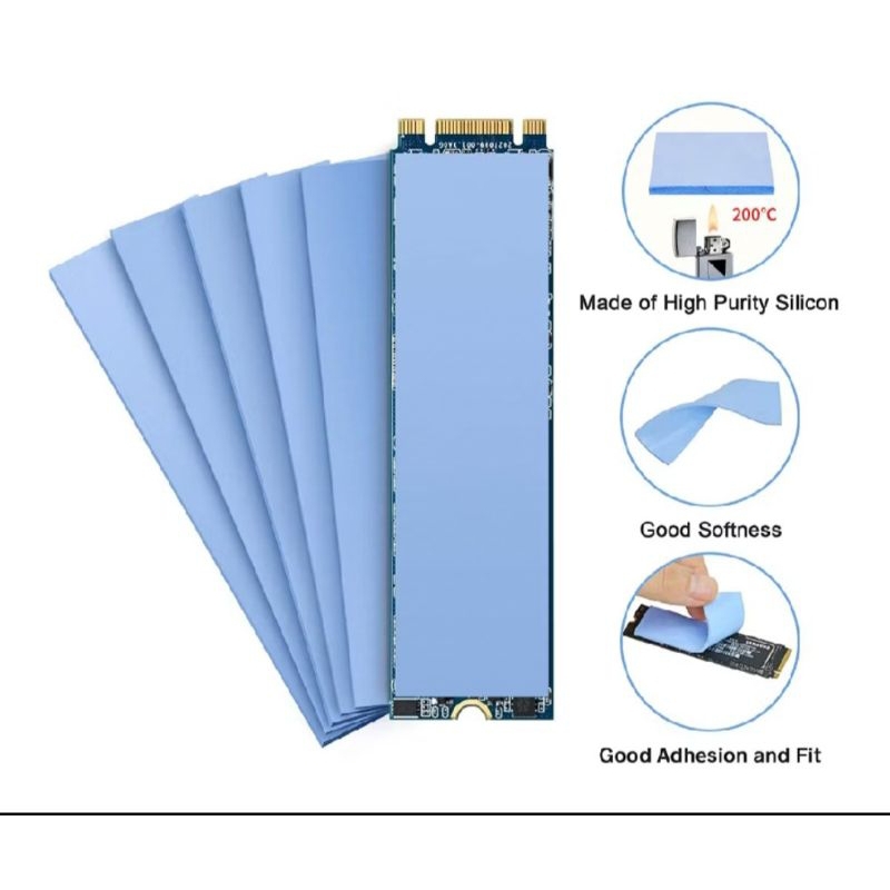 Thermal Pad Cooler SSD M2 NVMe 1 mm - M2 Sata NGFF Cooling Processor ...