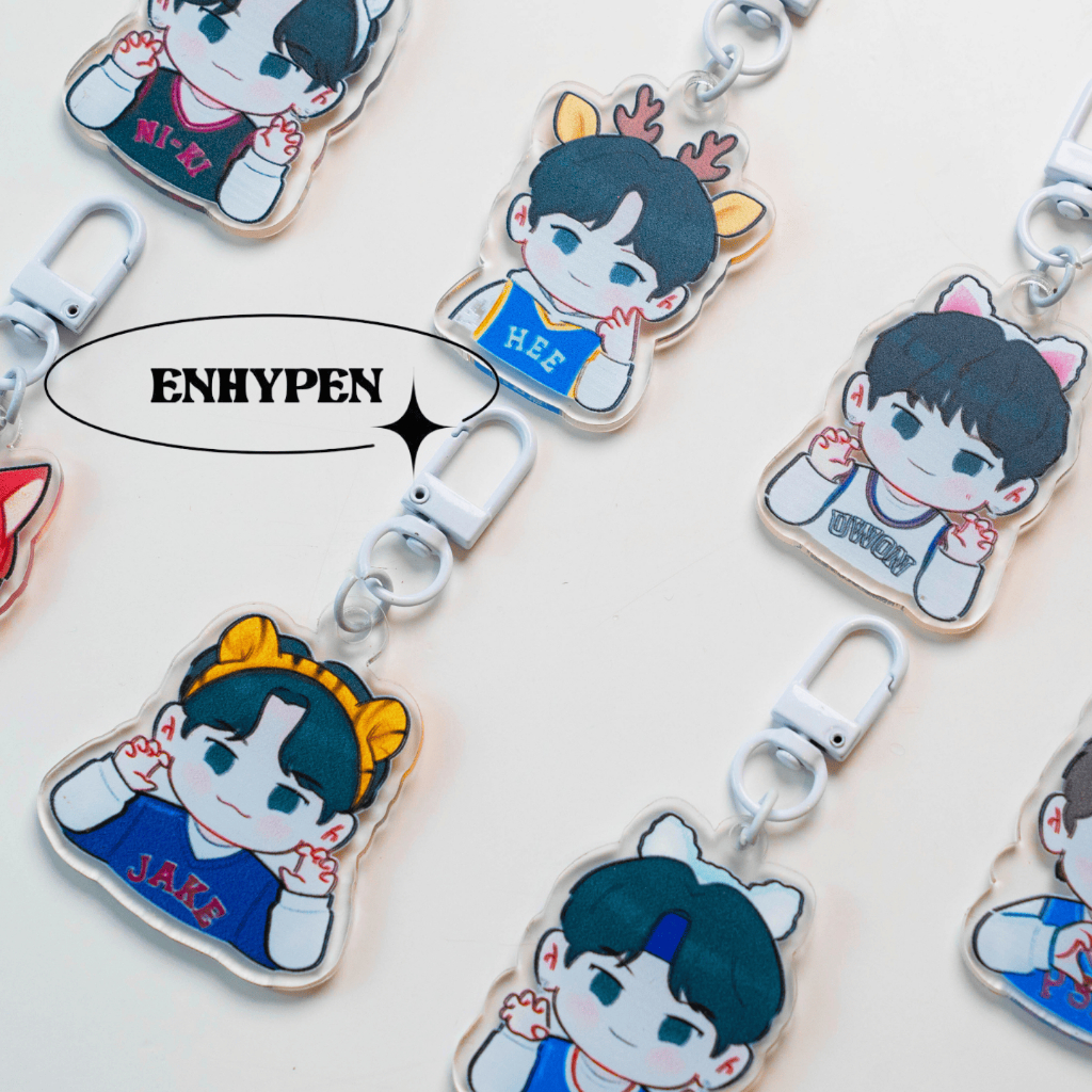 GANTUNGAN Enhypen Keychain K-POP Souvenir | Enhypen Acrylic Keychain UV ...