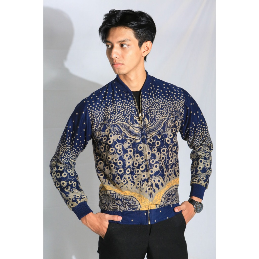 Written combination batik jacket, written batik bomber jacket | Shopee ...