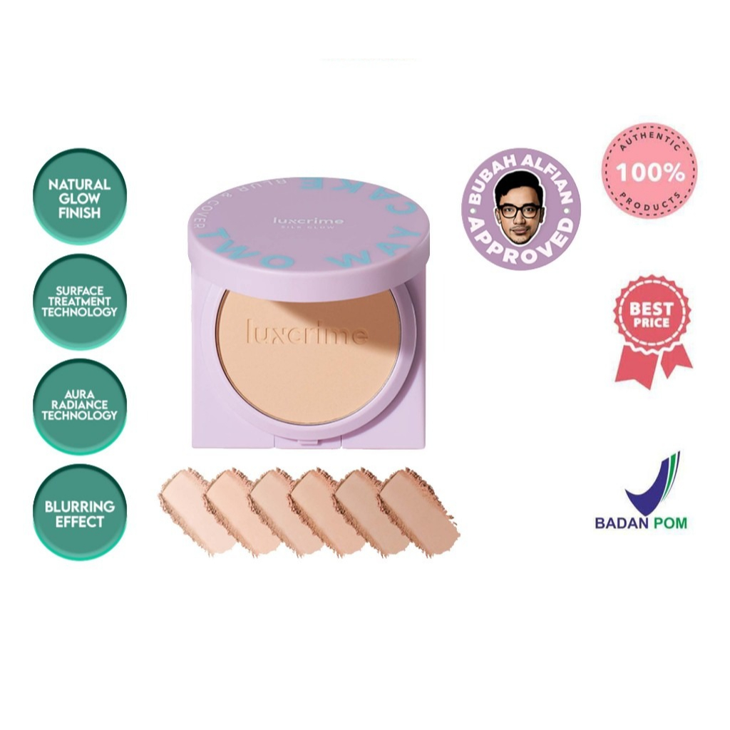 Luxcrime Blur & Cover Two Way Cake Silk Glow - High Coverage Pressed ...