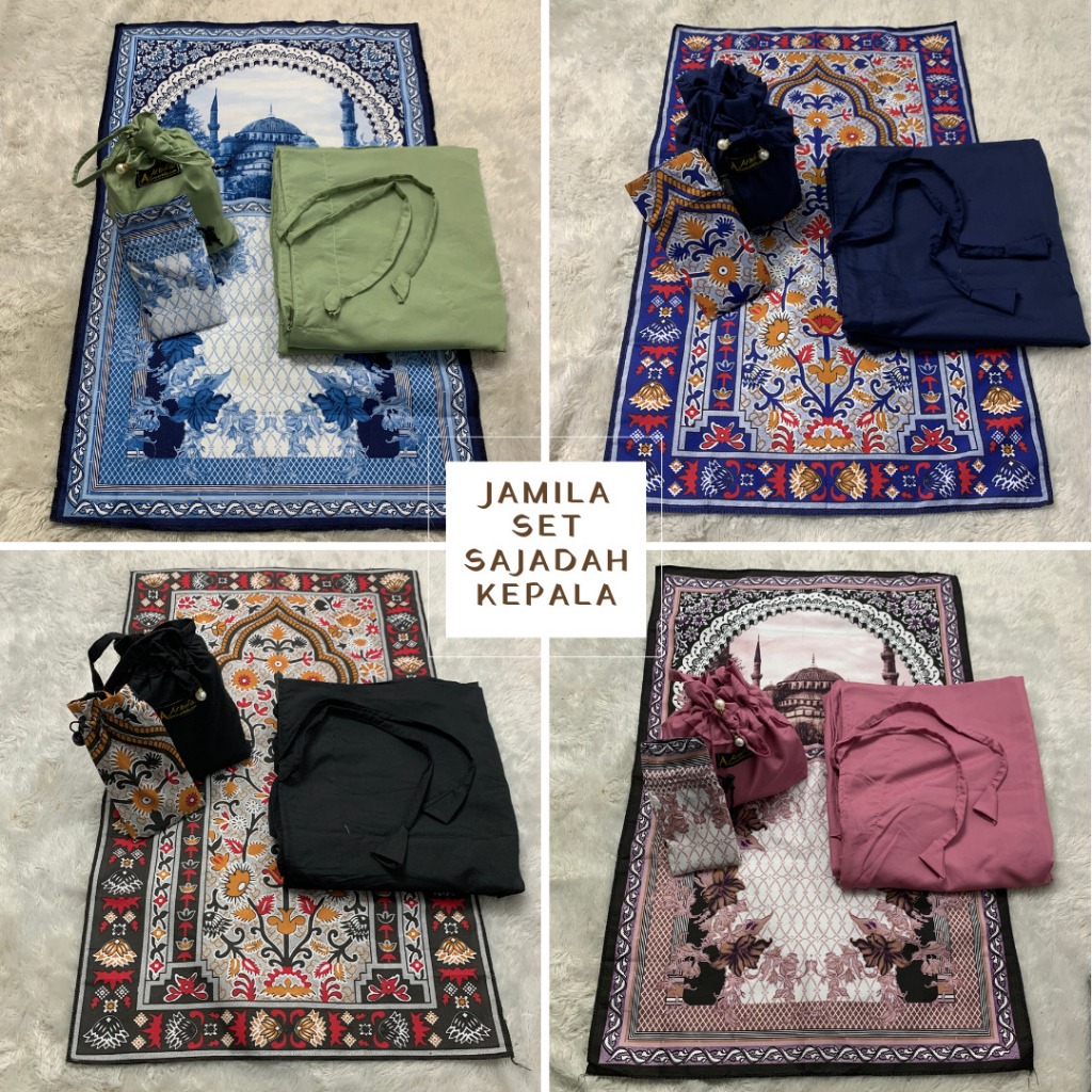 KATUN Arbifa | Full Set Mukena + Jamila Head Prayer Mat Adult Travel Series Plain Cotton Arbifa ...