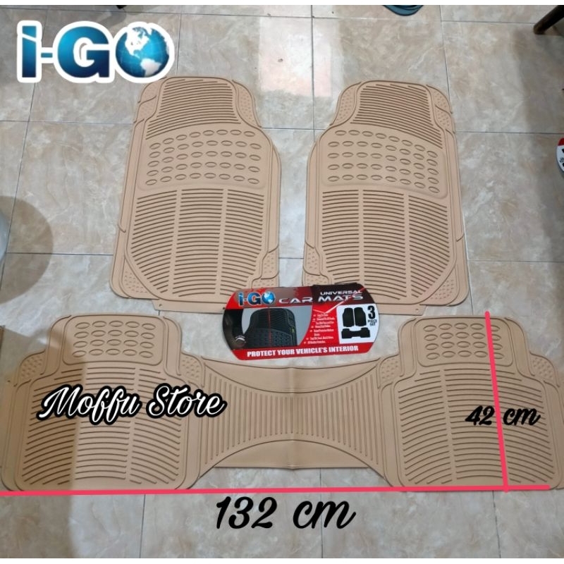 I-go Universal Car Carpet 2 Rows Thick Rubber - CREAM KREM Innova ...