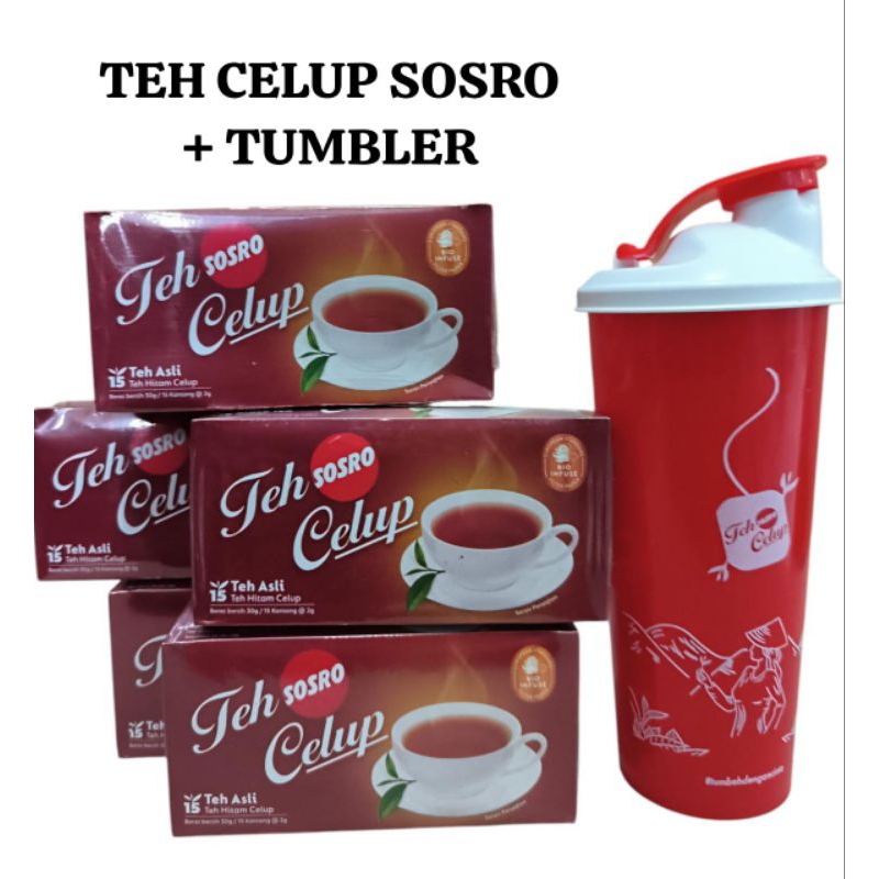 Sosro tea bag package contains 5 free tumbler boxes | Shopee Malaysia