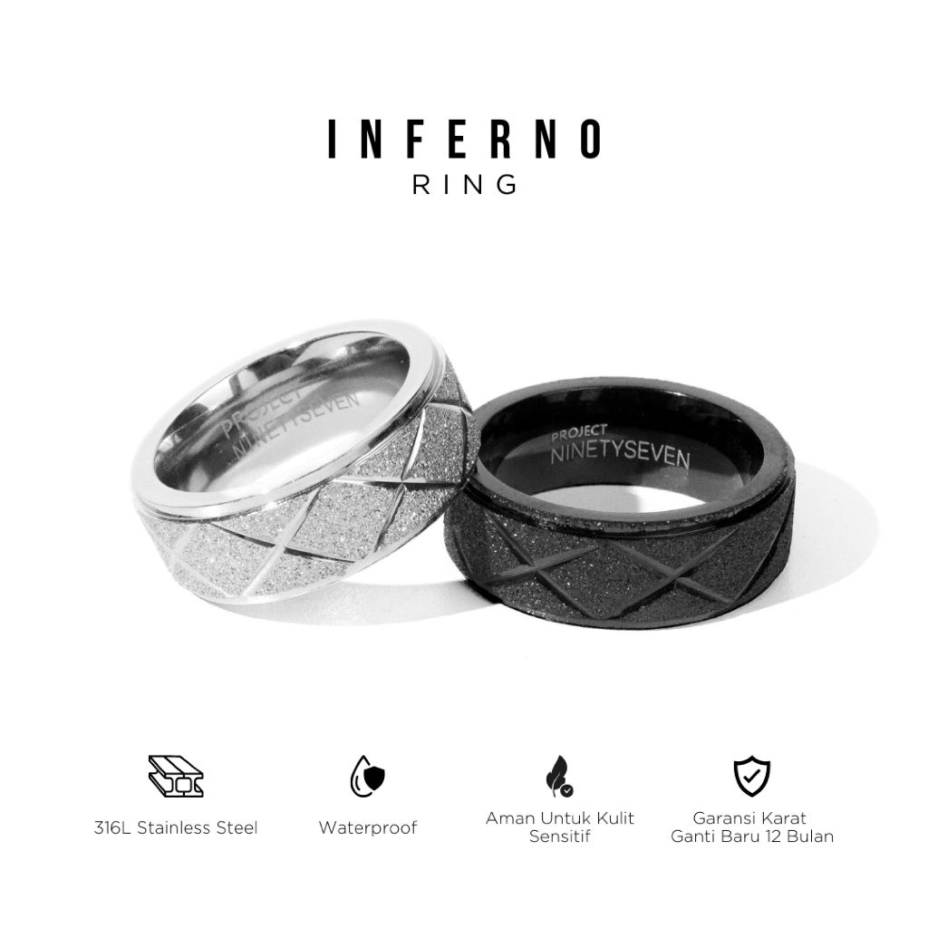 Ninetyseven PROJECT - Inferno Ring - Stainless Titanium Men's Women's ...