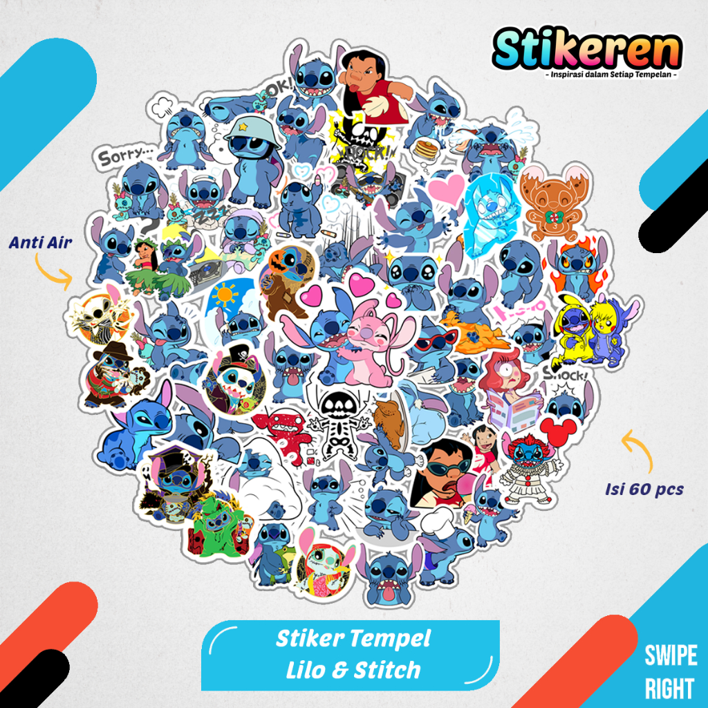 Lilo and Stitch Cartoon Film Paper Vinyl Stickers DIY Refrigerator ...
