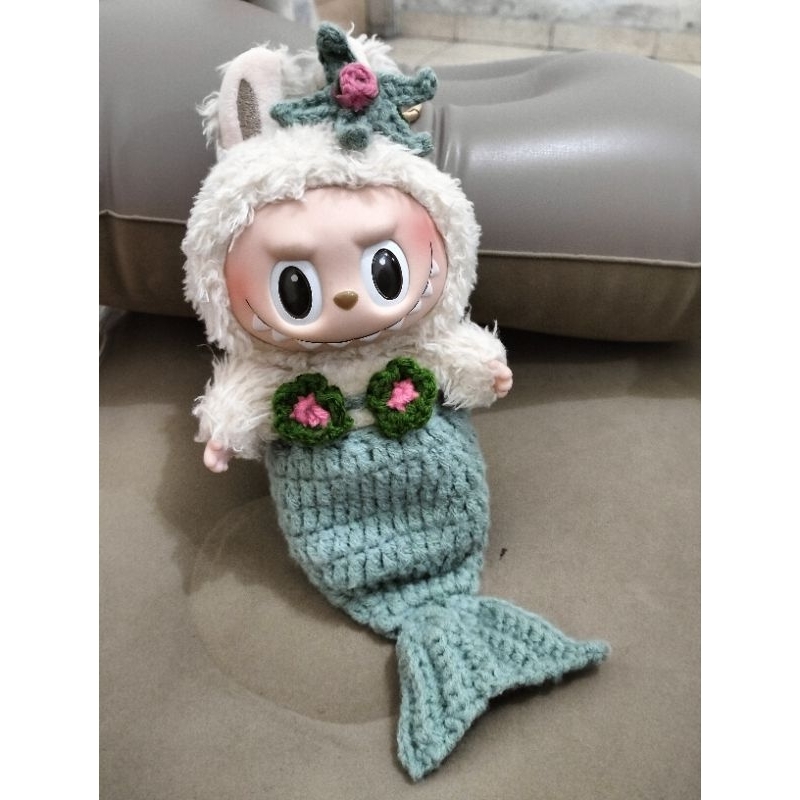 Labubu Knitted Mermaid Doll Clothes 1 set (Bikini, Mermaid Tail and ...