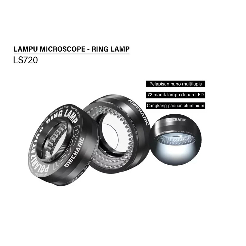 Mechanic LS720 Microscope Ring Light Polarized Ring Light Eliminates ...