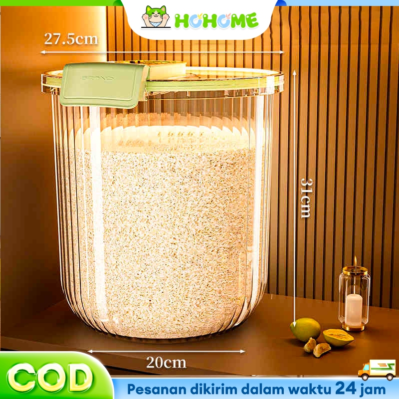 Hohome 10KG/5KG Rice Container/Airtight Multipurpose Food Storage/Sealed Jar Cracker Container ...
