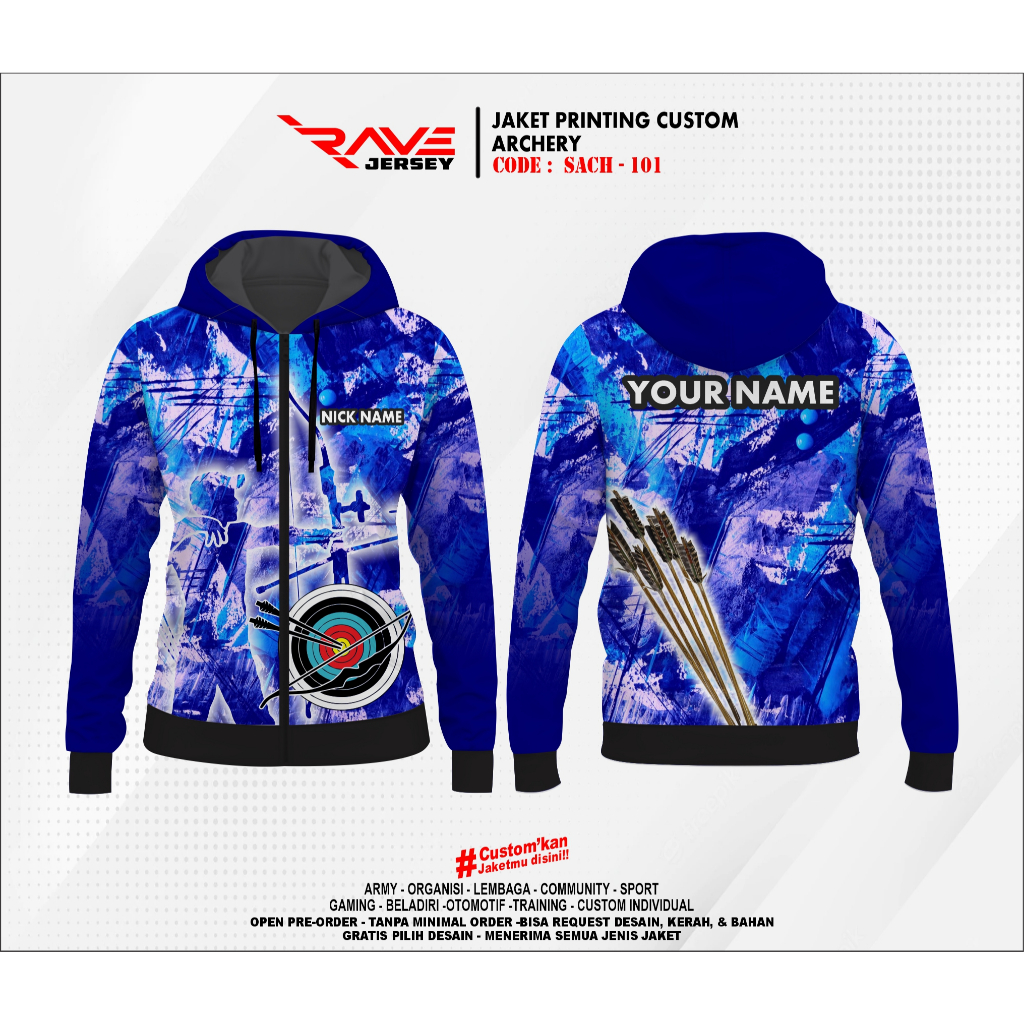 Archery COMMUNITY JACKET / CUSTOM PRINTING SUBLIMATION (DESIN LIKE LIKE ...
