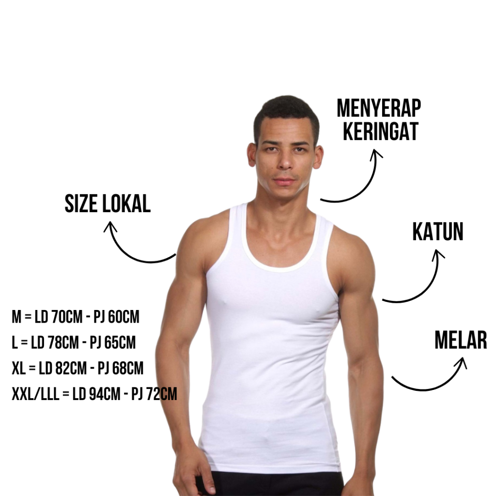 KATUN Singlet Men's Cotton Jumbo Men's Undershirt | Shopee Malaysia