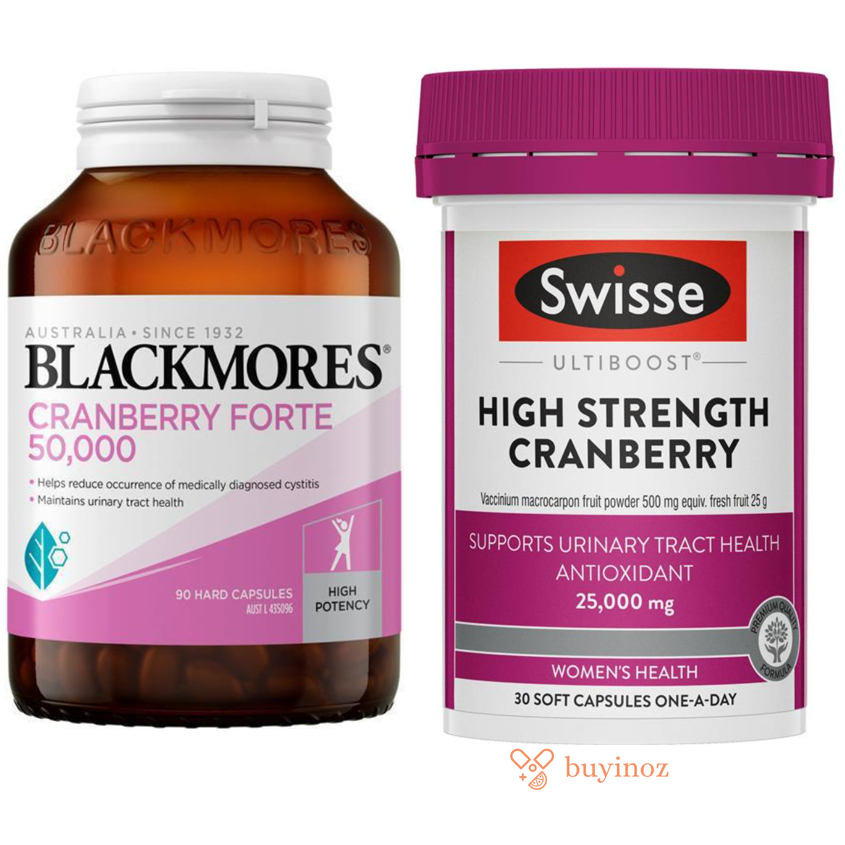 Swisse Cranberry 25000mg 30 Capsules or Blackmores Cranberry Forte ...