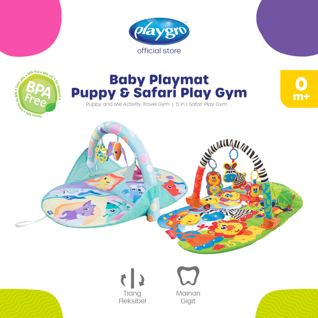 Playgro Playmat Series - Playgym Children's Interactive Tummy Time Mat ...