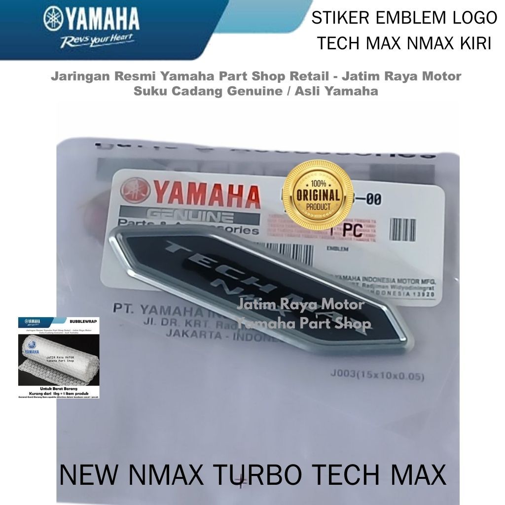 Tech Max Nmax Logo Emblem Sticker Left New Nmax Turbo Tech Max Genuine ...