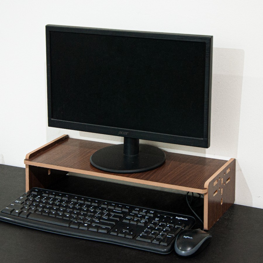 KAYU Wooden Monitor Stand Desk Rack / Vintage Minimalist Computer ...