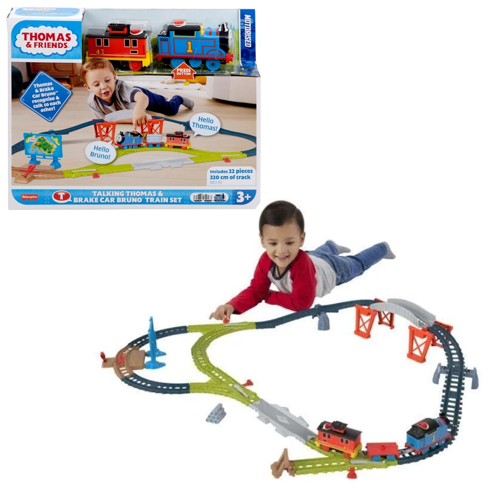 Thomas & Friends Talking Thomas 'N Brake Car Bruno Train Set ORIGINAL ...