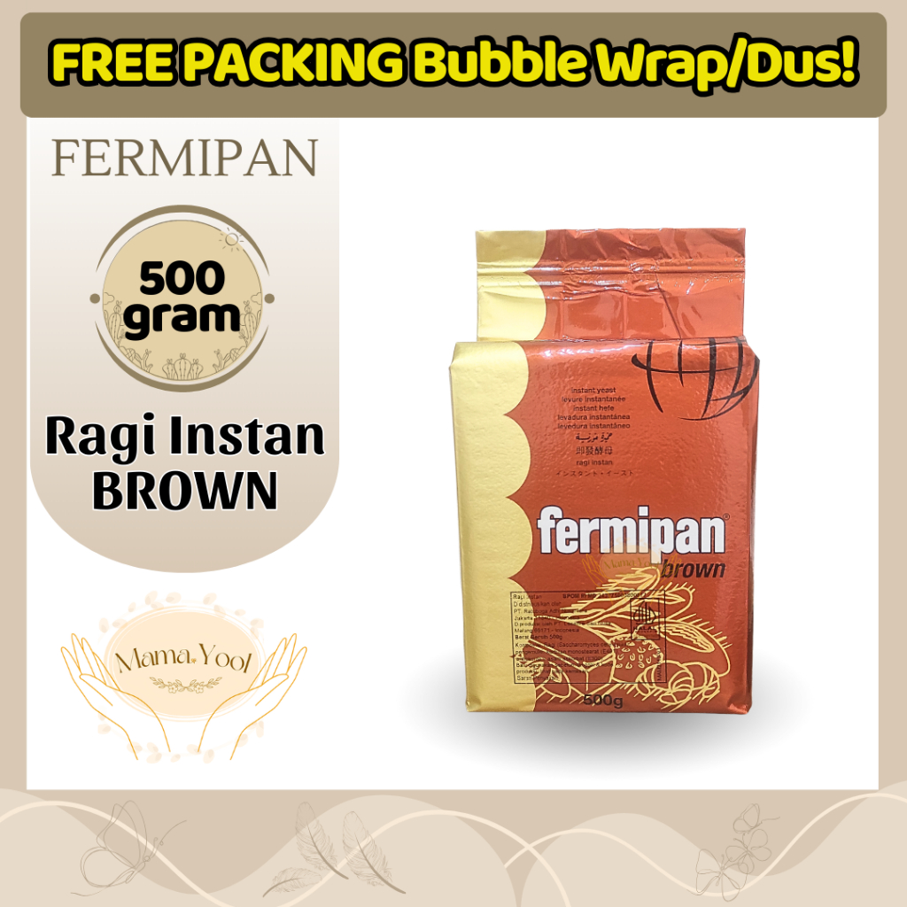 Fermipan Brown ORIGINAL Instant Yeast 500 gr / Fermipan Brown Yeast ...