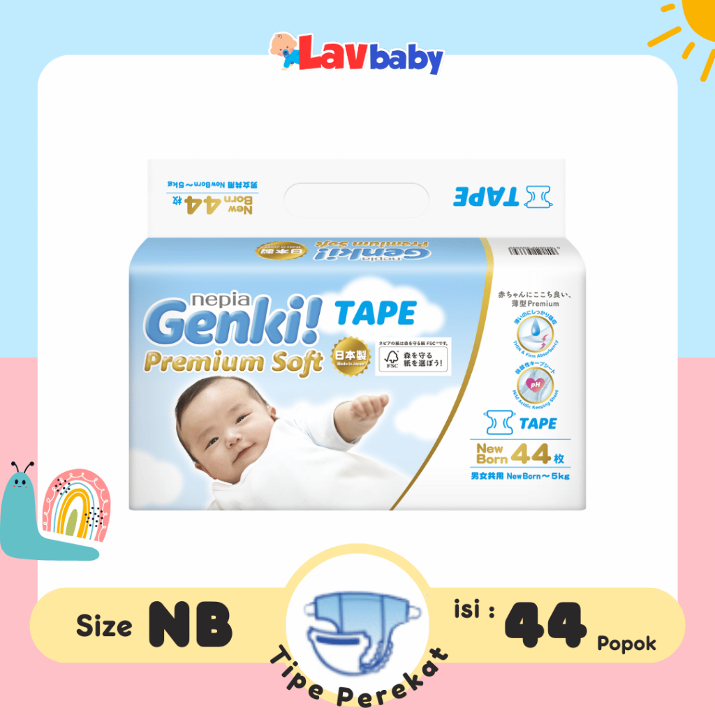 Ecer - NEPIA genki NB Newborn diapers contains 44 LAVBABY | Shopee Malaysia