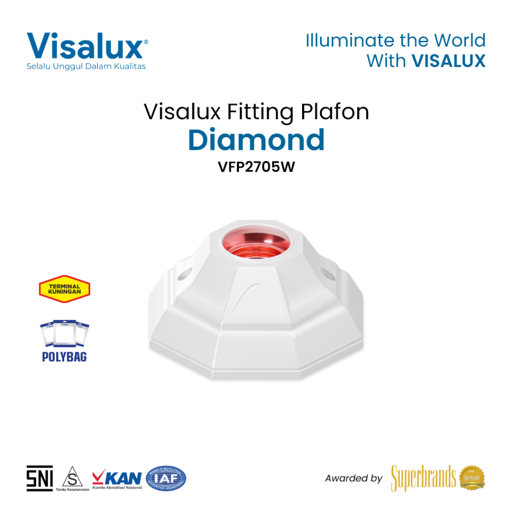 Visalux Ceiling Fittings E27 3A - Diamond (VFP2705W) | Shopee Malaysia