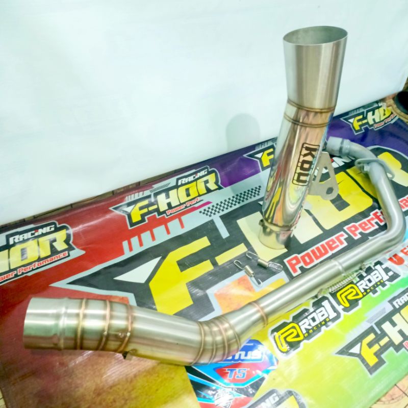 Kou mahachai SUPER open spec pipe 1set and big elbow for TMX 125 155 ...