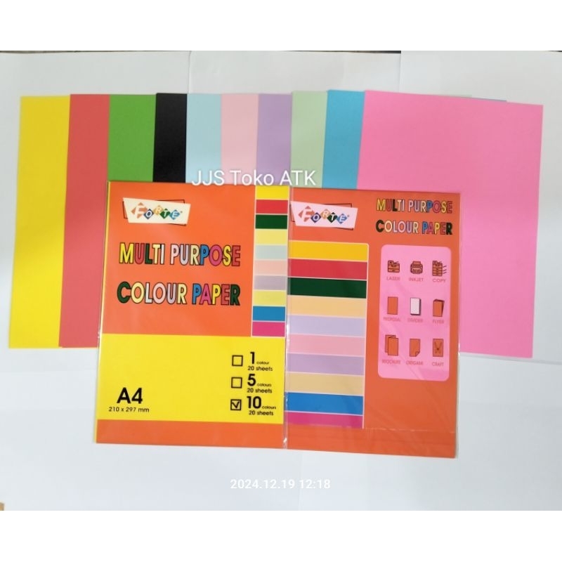 Hvs Color Paper Multi Purpose Color Paper A4 70 gsm (20 lbr/pack ...