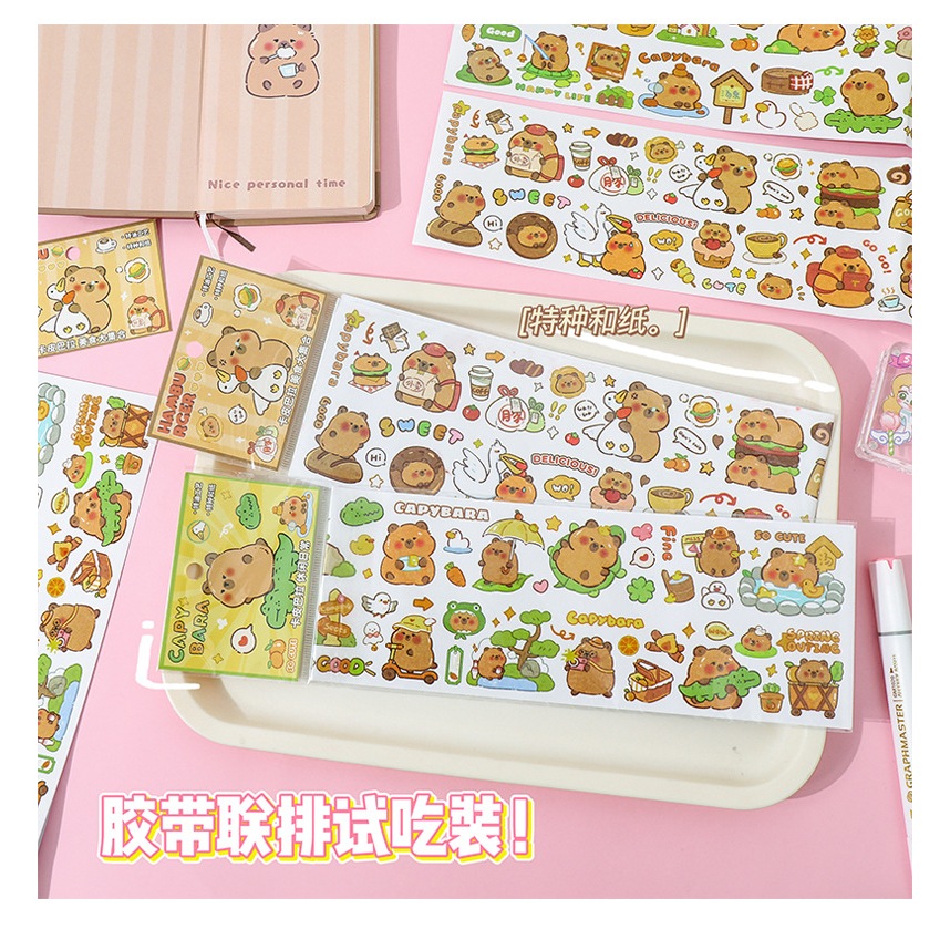 Long Capybara Sticker Has Not Cutting Capybara Sticker Japanese Paper ...