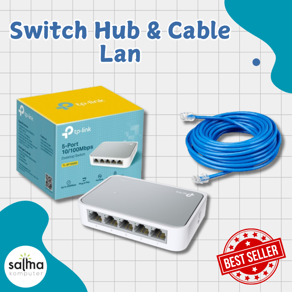 5 Port Tp Link Hub Switch + 50 Meter LAN Cable | Shopee Malaysia