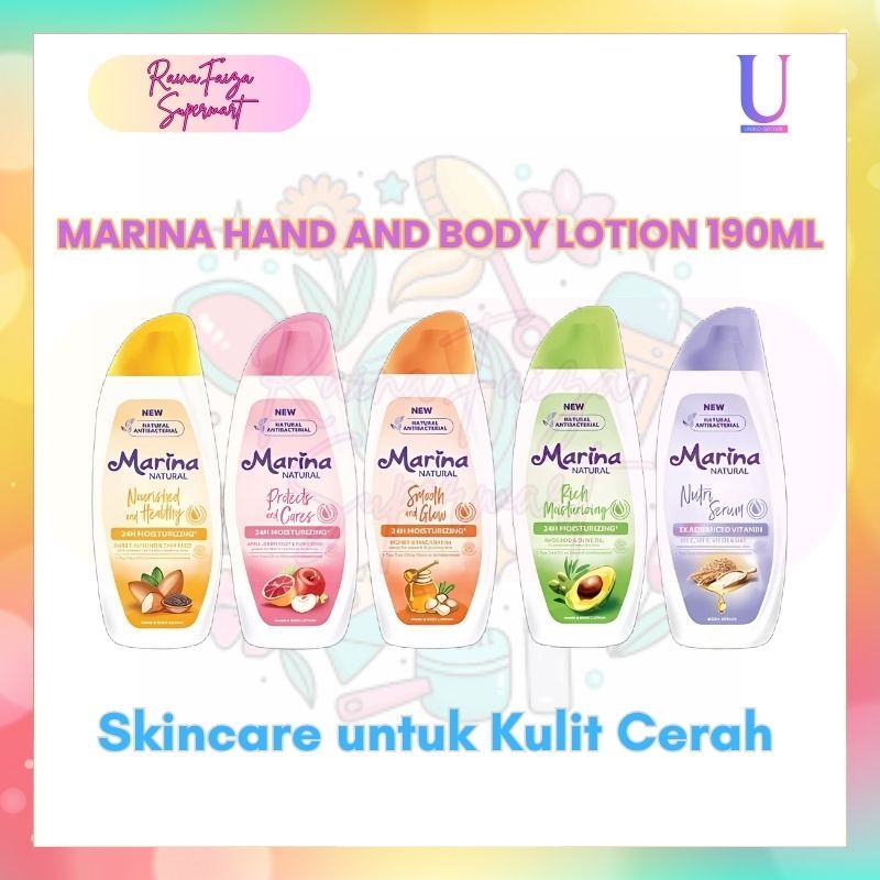Marina Hand & Body Lotion Natural 190ml Maintains Skin Moisture ...