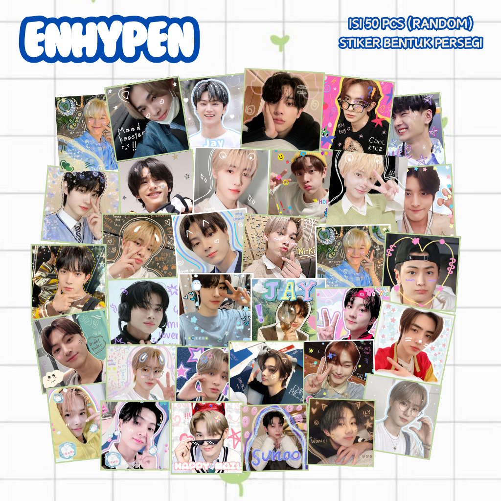 (50 PCS) ENHYPEN DECO STICKER | AESTHETIC ENHYPEN SQUARE STICKER ...